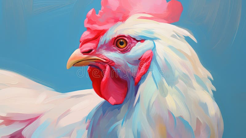 White Rooster: a Speedpainting with Zbrush and Bold Color Fields Stock ...