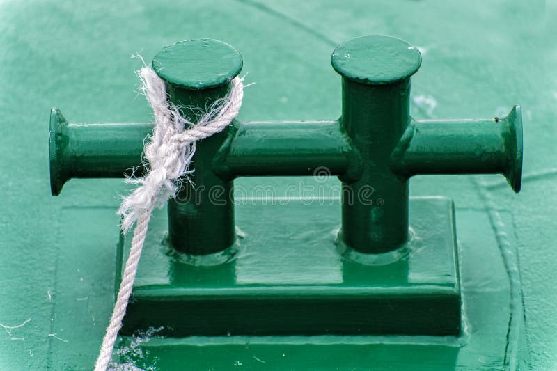 White rope stock image. Image of mooring, ship, bollards - 26445593
