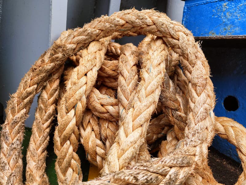 White Rope with a Binding Fiber that Binds on the Boat 30 Stock Image ...