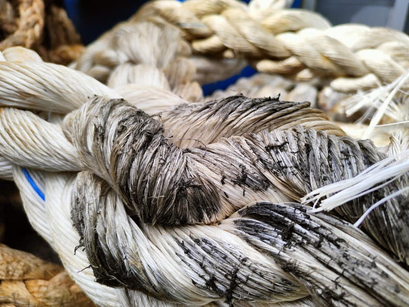 White Rope with a Binding Fiber that Binds on the Boat Stock Image ...