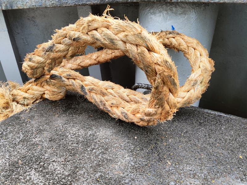 White Rope with a Binding Fiber that Binds on the Boat 11 Stock Image ...