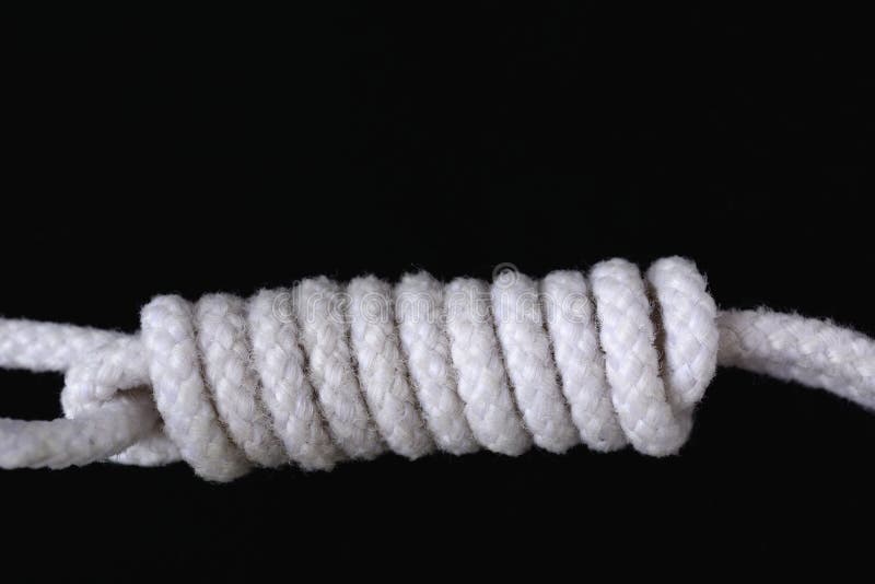 A White Rope Collection on Black Background Stock Image - Image of ...