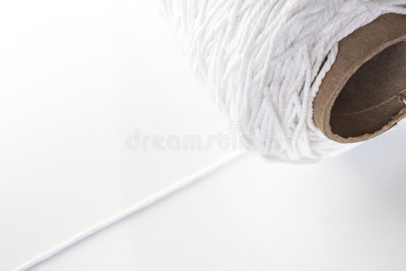 White Rope Isolated on White Background Stock Photo - Image of fiber ...
