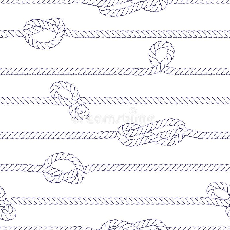 White Rope with Knots Seamless Vector Print Stock Vector - Illustration ...