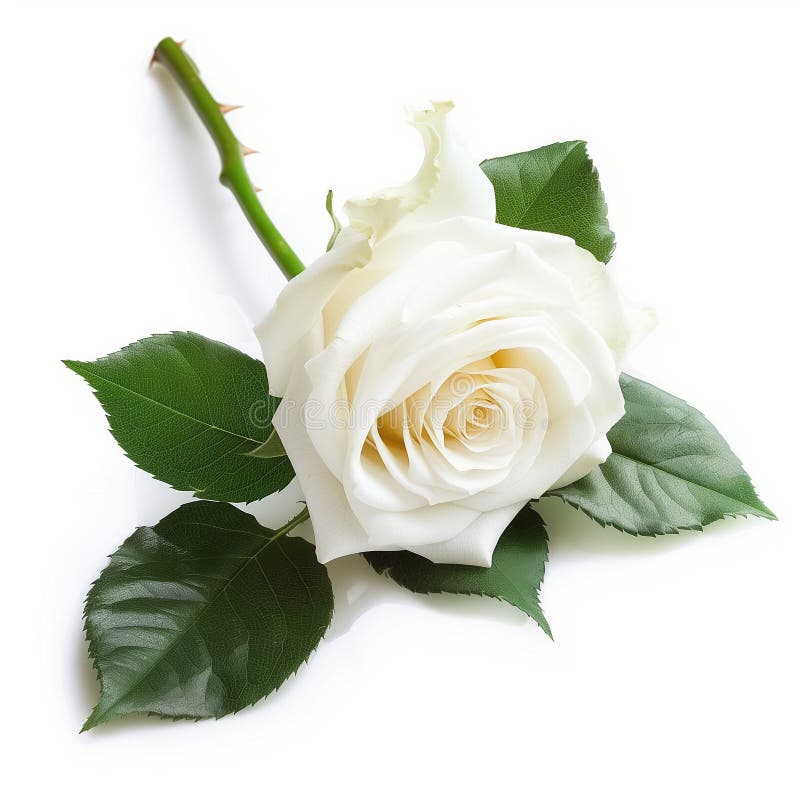 White Rose on a White Background Isolated. Stock Illustration ...