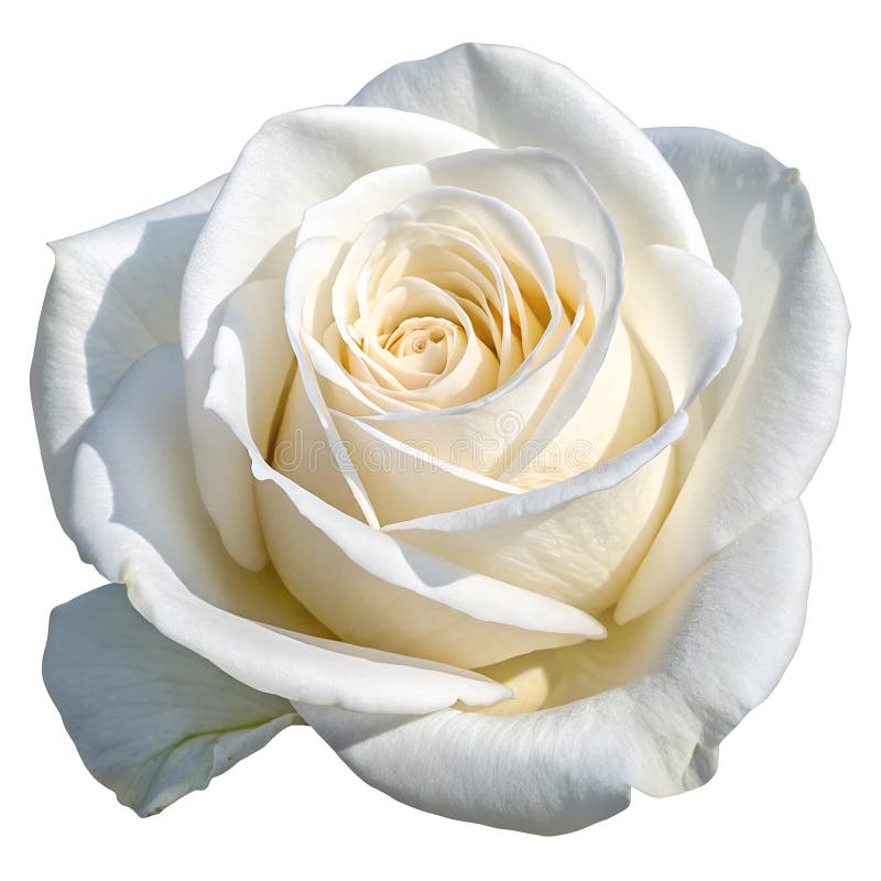 White Rose Bloom Isolated on Transparent Background Stock Illustration ...