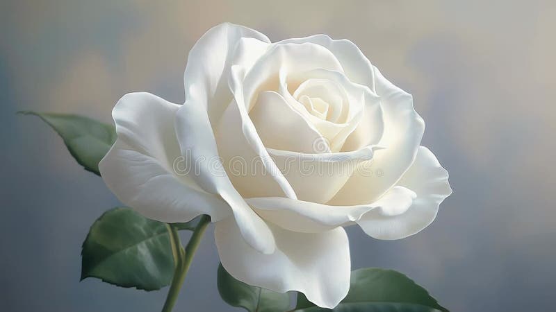 White Rose Blooming with Elegance and Grace on Soft Background Stock ...