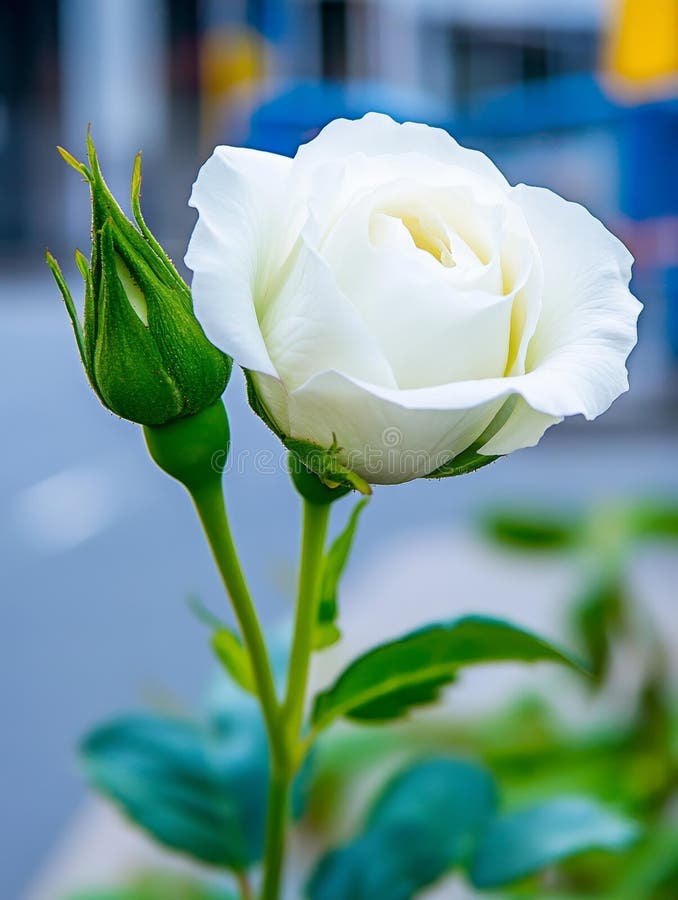 White Rose Bud and Bloom Purity New Beginnings Elegance Love and Hope ...