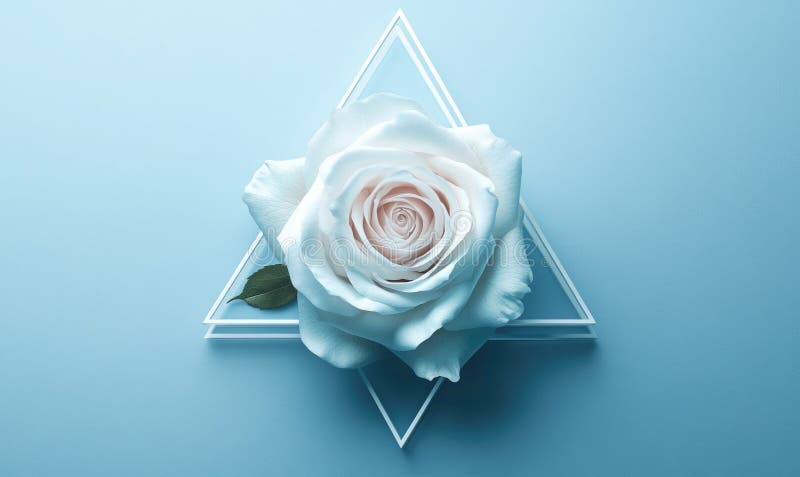 A White Rose is in the Center of a Triangle Stock Illustration ...