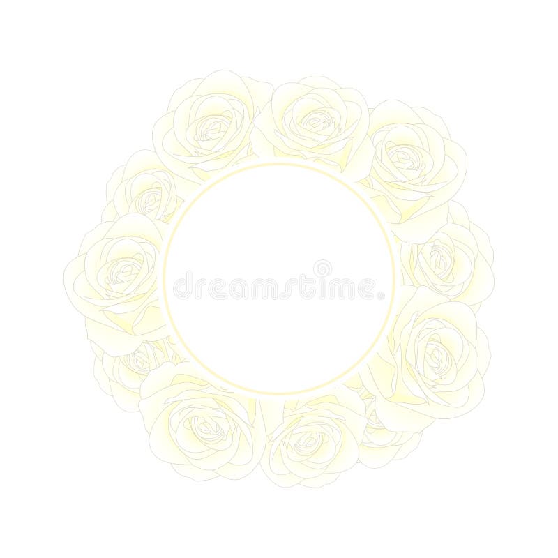 White Rose Flower Banner Wreath. Isolated on Red Background Stock ...
