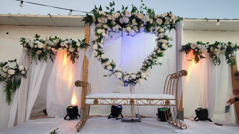 White Rose Flowers, Wedding Decorative Interior Elements Stock Photo ...