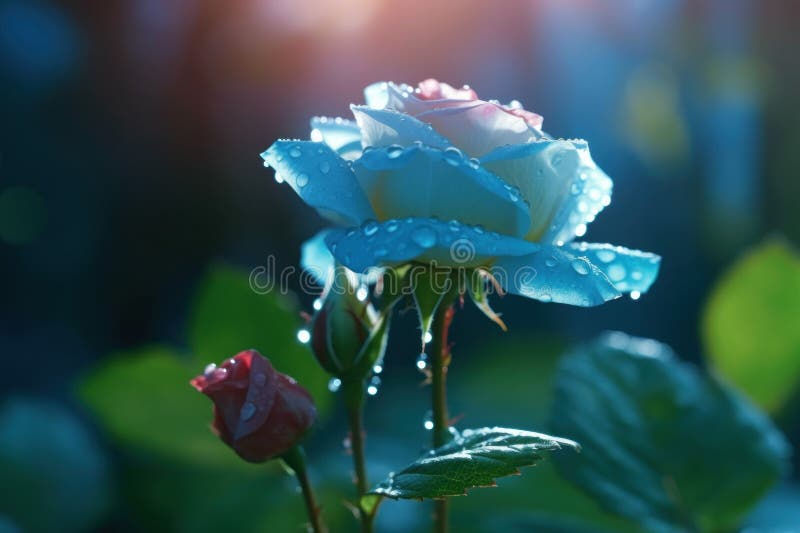 White Rose after Rain. Generate Ai Stock Illustration - Illustration of ...