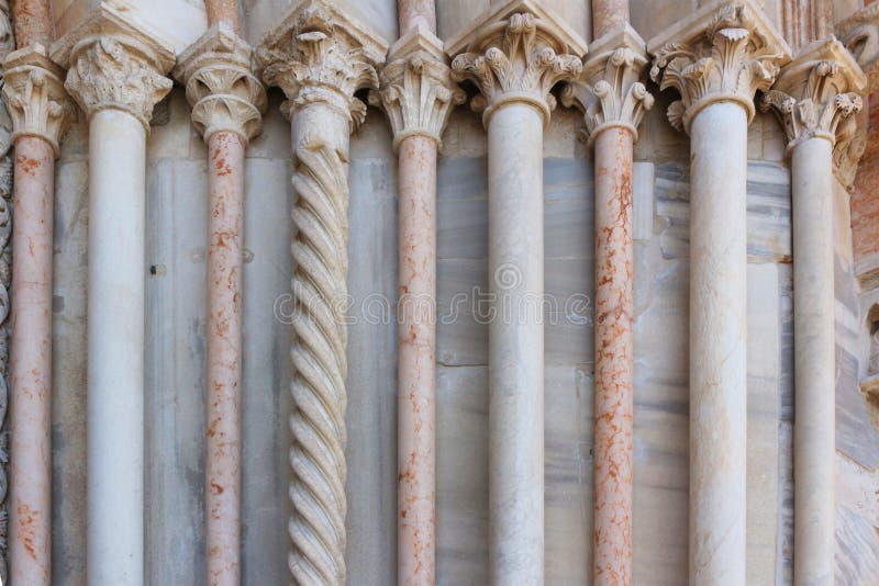 White and Rose-red Marble Columns Texture Background Stock Image ...