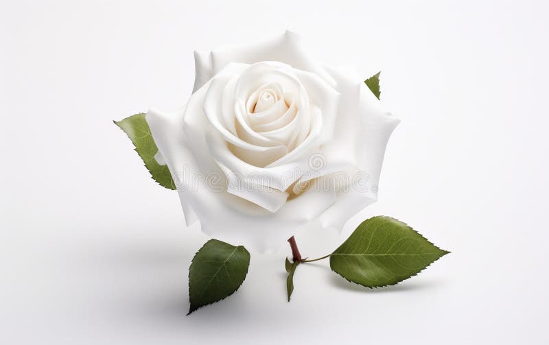 White Rose on Transparent Background -Generative Ai Stock Photo - Image ...