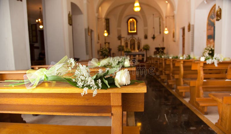 White roses in a church stock image. Image of dieu, missal - 43857949