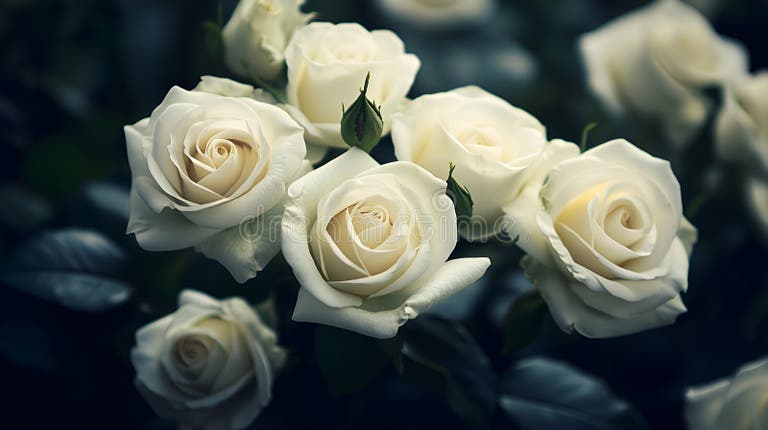 White Roses Flowers Pattern Stock Image - Image of journal ...