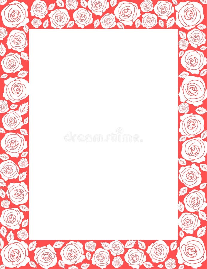 White roses frame design stock vector. Illustration of background ...