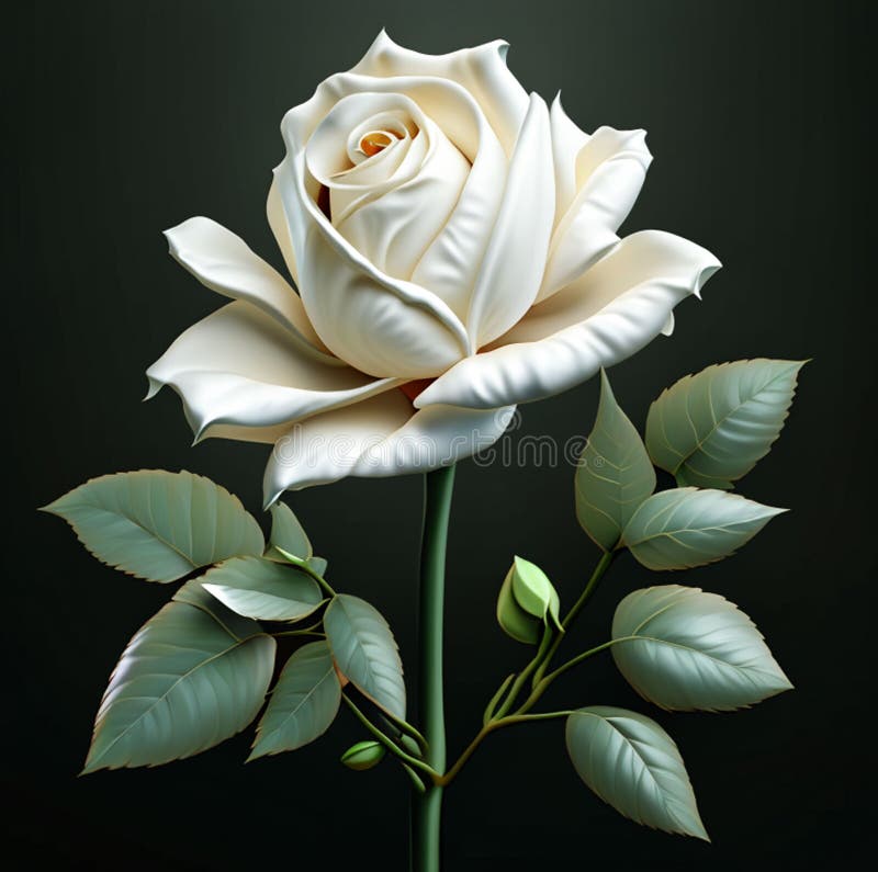 White Roses Have Sharp Branches, Leaves and Thorns. Stock Illustration ...