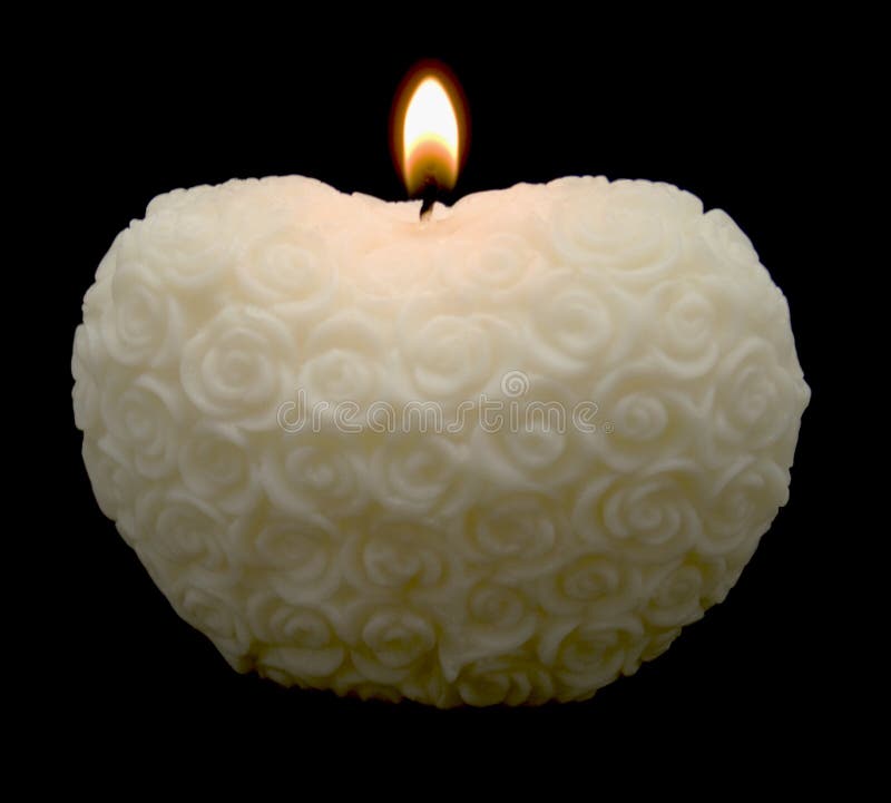 White Roses Heart Candle stock photo. Image of hearts - 3879892