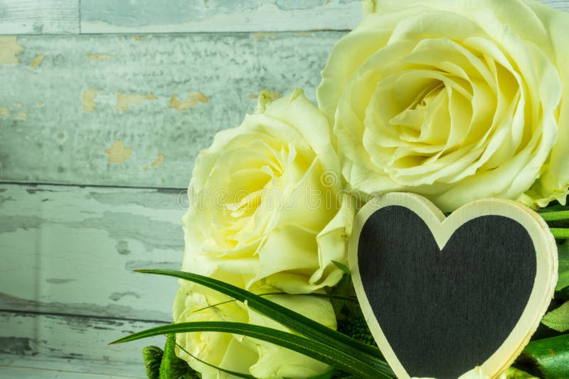 White roses with heart stock photo. Image of garden, bouquet - 92404342