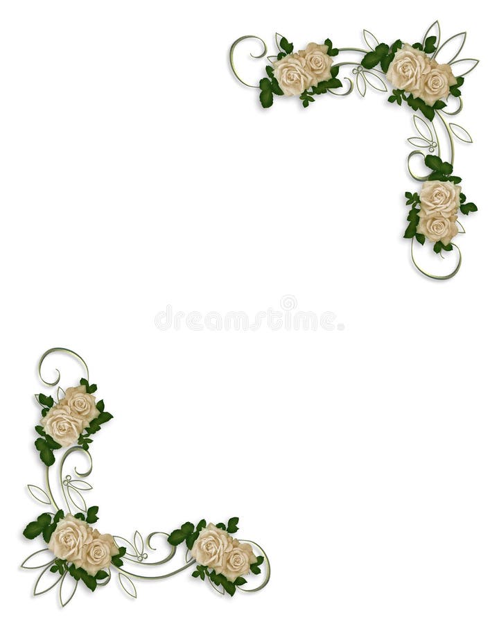 White Roses Wedding Corner Design Stock Illustration - Illustration of ...