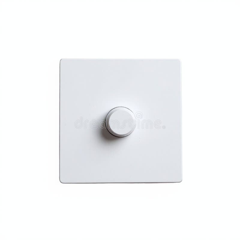 White Rotary Dimmer Light Switch on Blue Background with Transparent ...