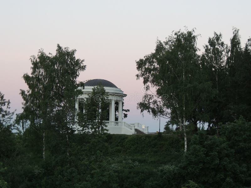 White Rotonda Park Twilight Summer Stock Image - Image of nightfall ...