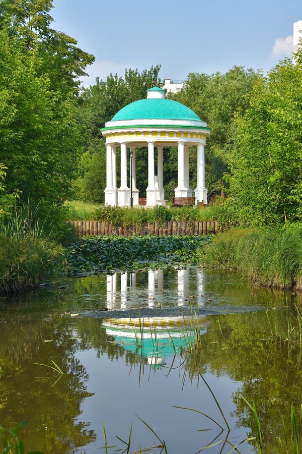 White Rotunda in the Park, Reflection of the Rotunda in the Water, View ...