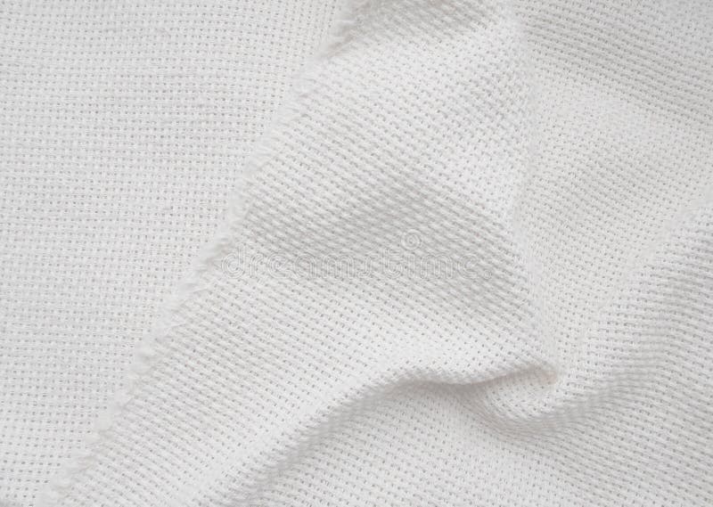 White Rough Canvas Texture Close Up. Light Natural Fabric Background ...