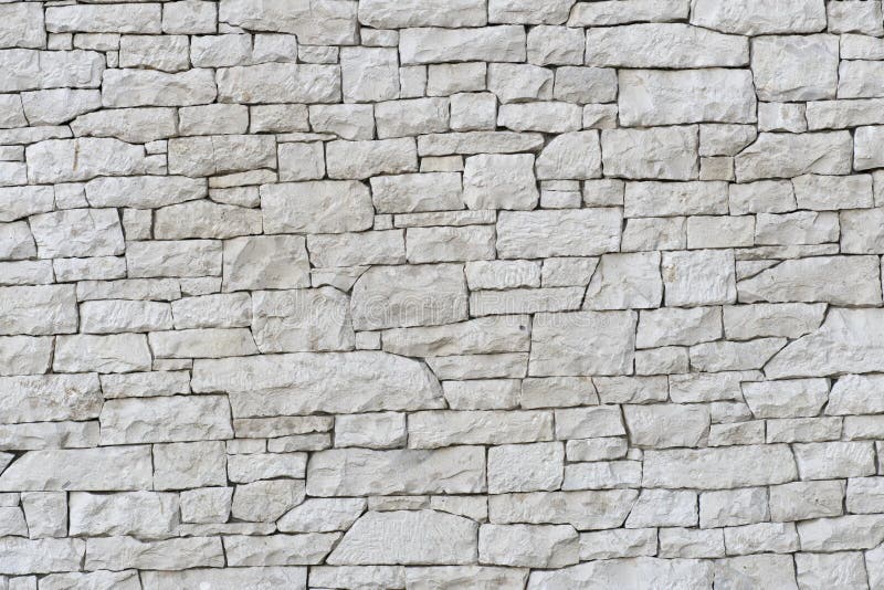 White Rough Stone Brick Wall Architecture Background Stock Photo ...