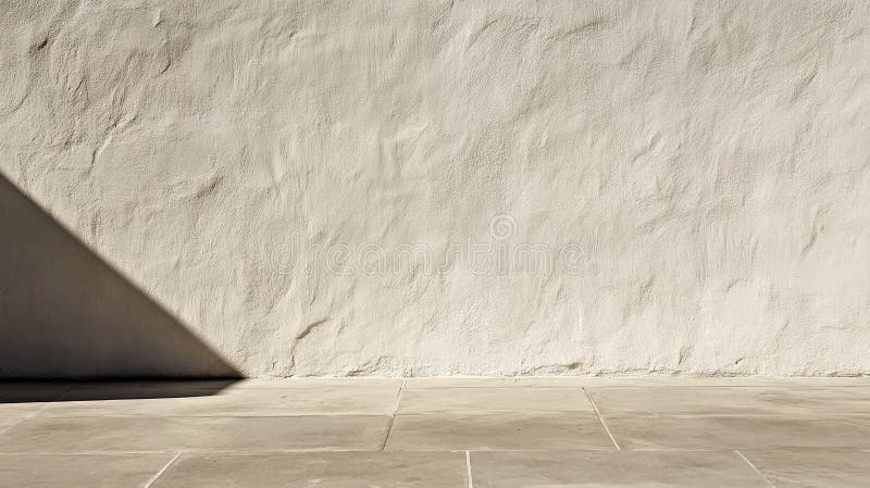 White Rough Textured Concrete Building Wall with Sunlight and Contrast ...