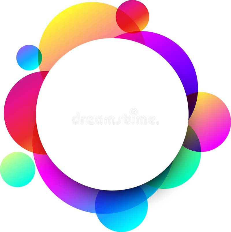 White Round Background with Colour Circles. Stock Vector - Illustration ...