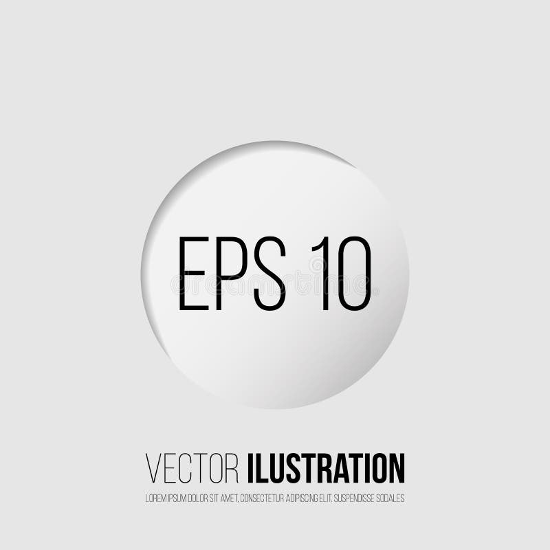 White Round Banner with Shadow on a Gray Background with Waves. Vector ...