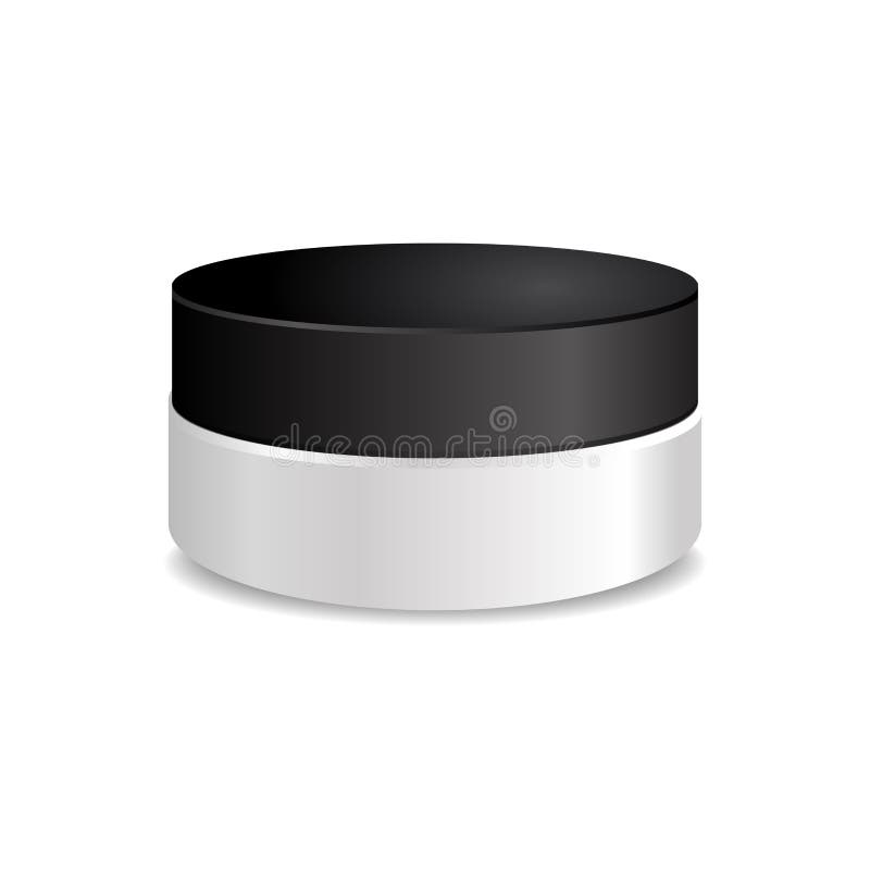 White Round Box with Round Black Cap. Vector Packaging Mock Up Template ...