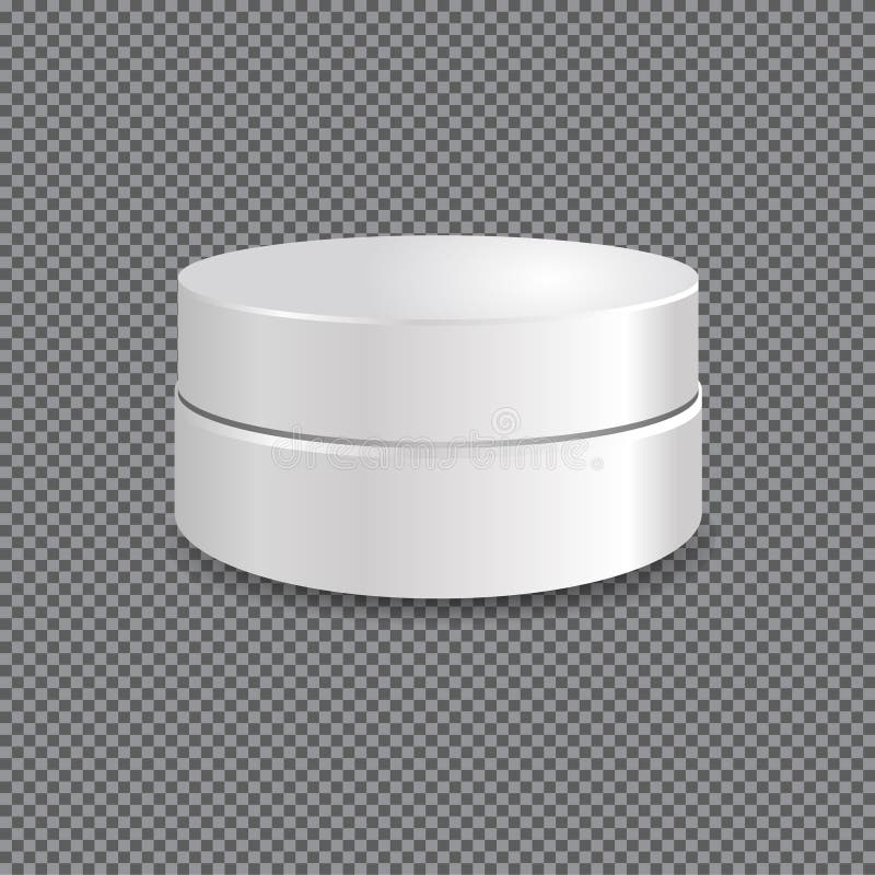White Round Box with Round Cap. Vector Packaging Mock Up Template. Tube ...