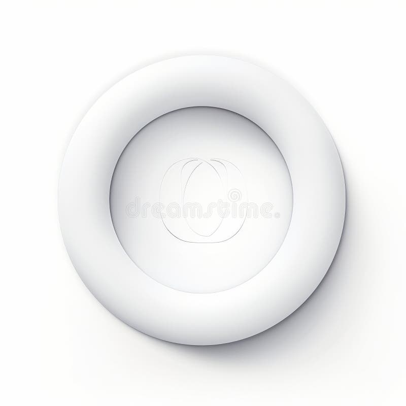 Minimalist White Letter O Button with Ethereal Lighting Stock ...