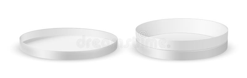 White Round Cardboard Box with Lid Stock Vector - Illustration of ...