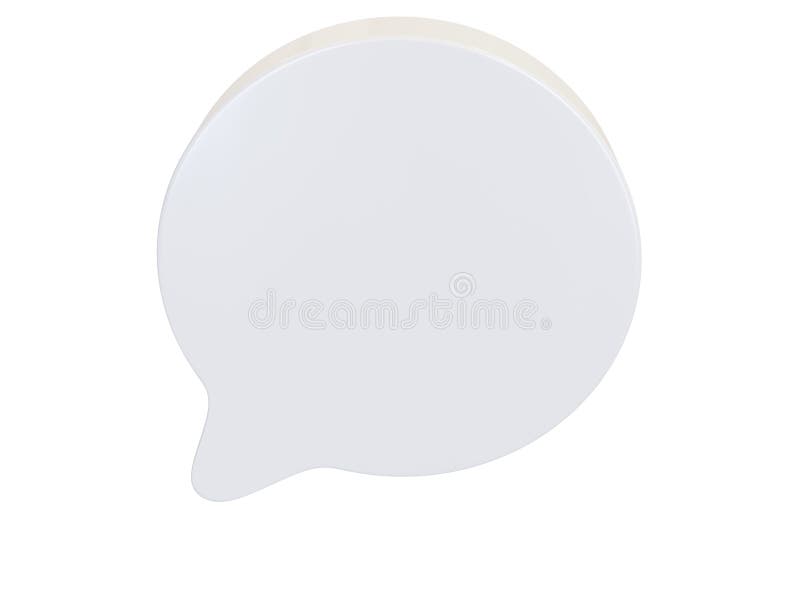 White Round Dialog Bubble. 3d Render. Stock Illustration - Illustration ...