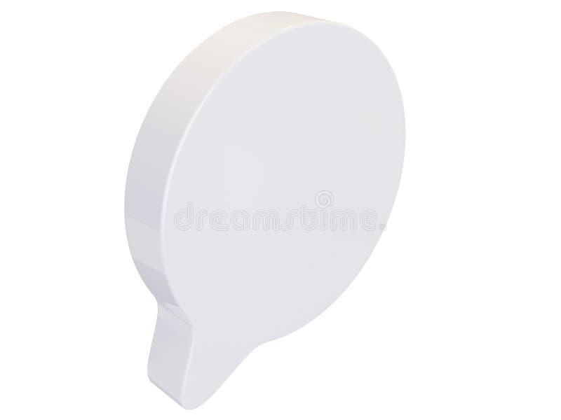 White Round Dialog Bubble. 3d Render. Stock Illustration - Illustration ...