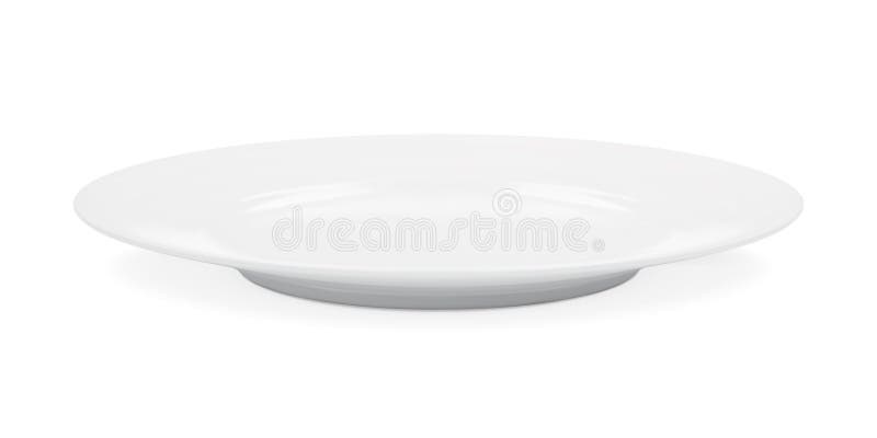White Round Empty Plate Side View with Transparent Shadow Stock Vector ...