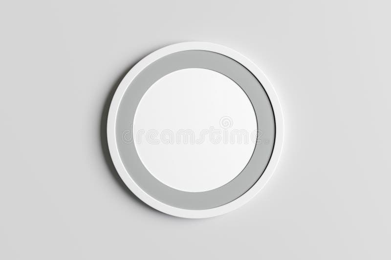White Round Frame Poster Mock Up on the White Wall Stock Illustration ...