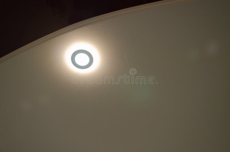 Cold Light Bulb Built into the Ceiling. Artificial Lighting. Stock ...