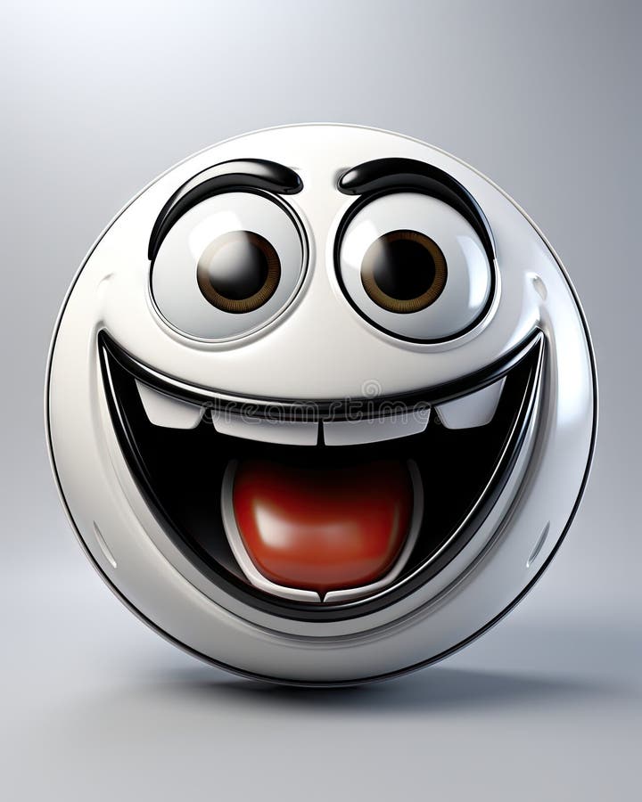 A White Smiley Face with Two Eyes and a Brown Rim. Generative Ai Stock ...
