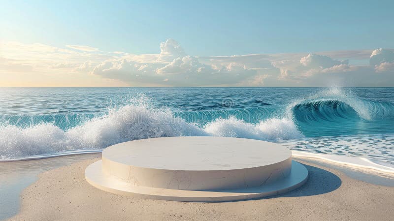 White Round Object on Sandy Beach Stock Image - Image of natural ...