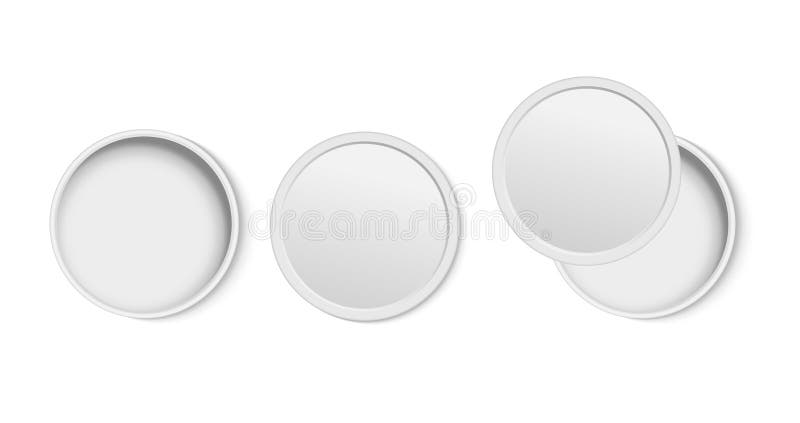 White Round Open Empty Box Top View. Stock Vector - Illustration of ...