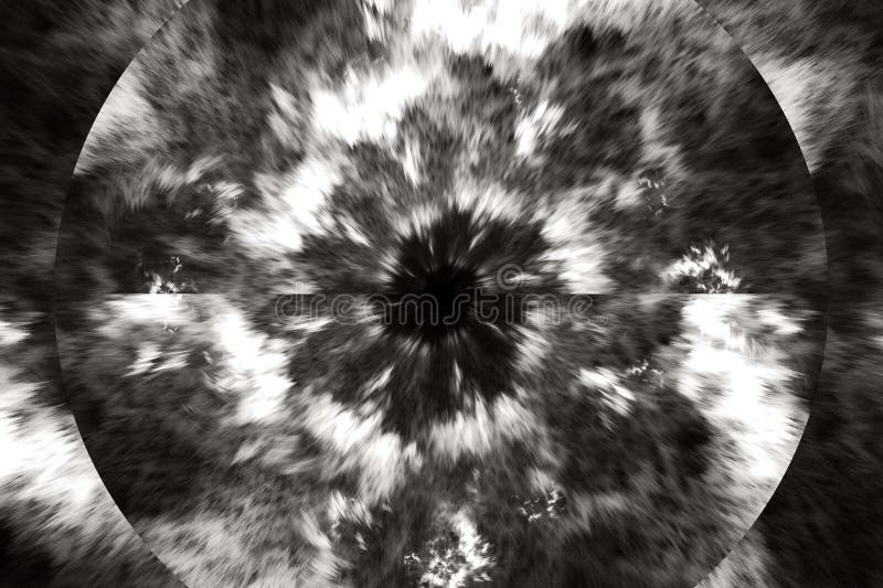 White Round Pattern of Crooked Waves on a Black Background. Stock Photo ...