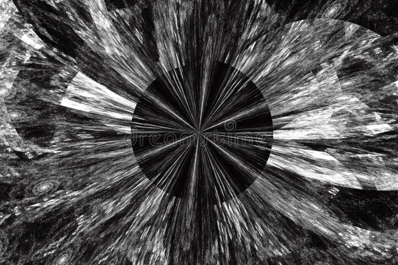 White Round Pattern of Crooked Waves on a Black Background. Stock Photo ...