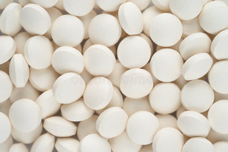 White Round Pills Texture. Top View Stock Image - Image of ...