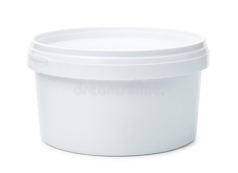 White Round Plastic Container Stock Photo - Image of plastic, pack ...