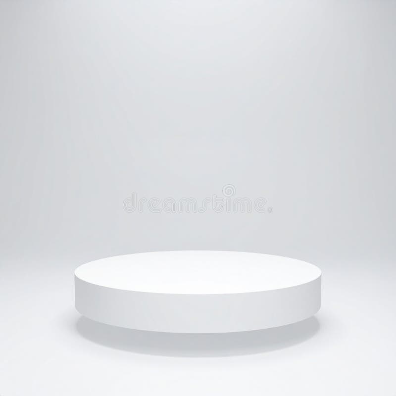 White Round Platform on White Background Stock Illustration ...